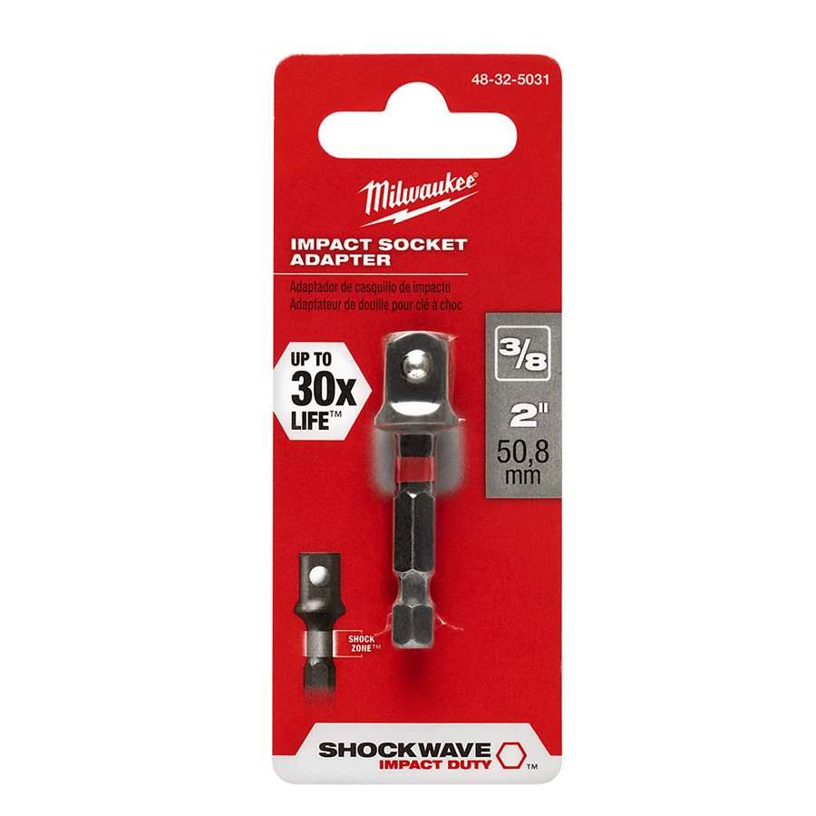 SHOCKWAVE™ 1 / 4" Hex to 3 / 8" Square Socket Adapter